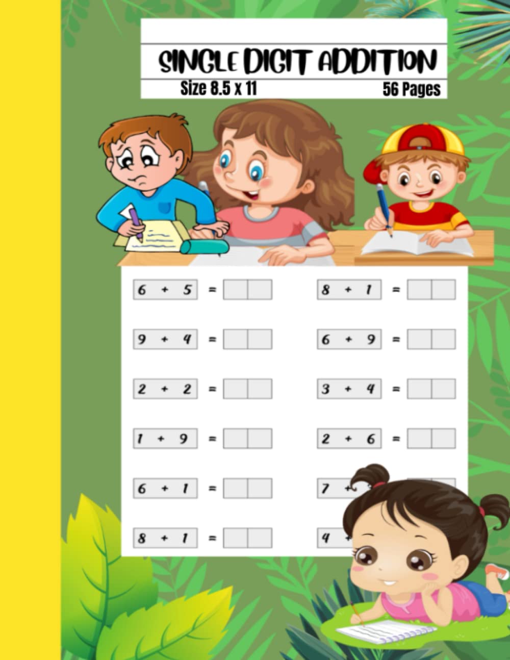 Single Digit Addition With Solution Addition Math Drills Math Worksheet ...
