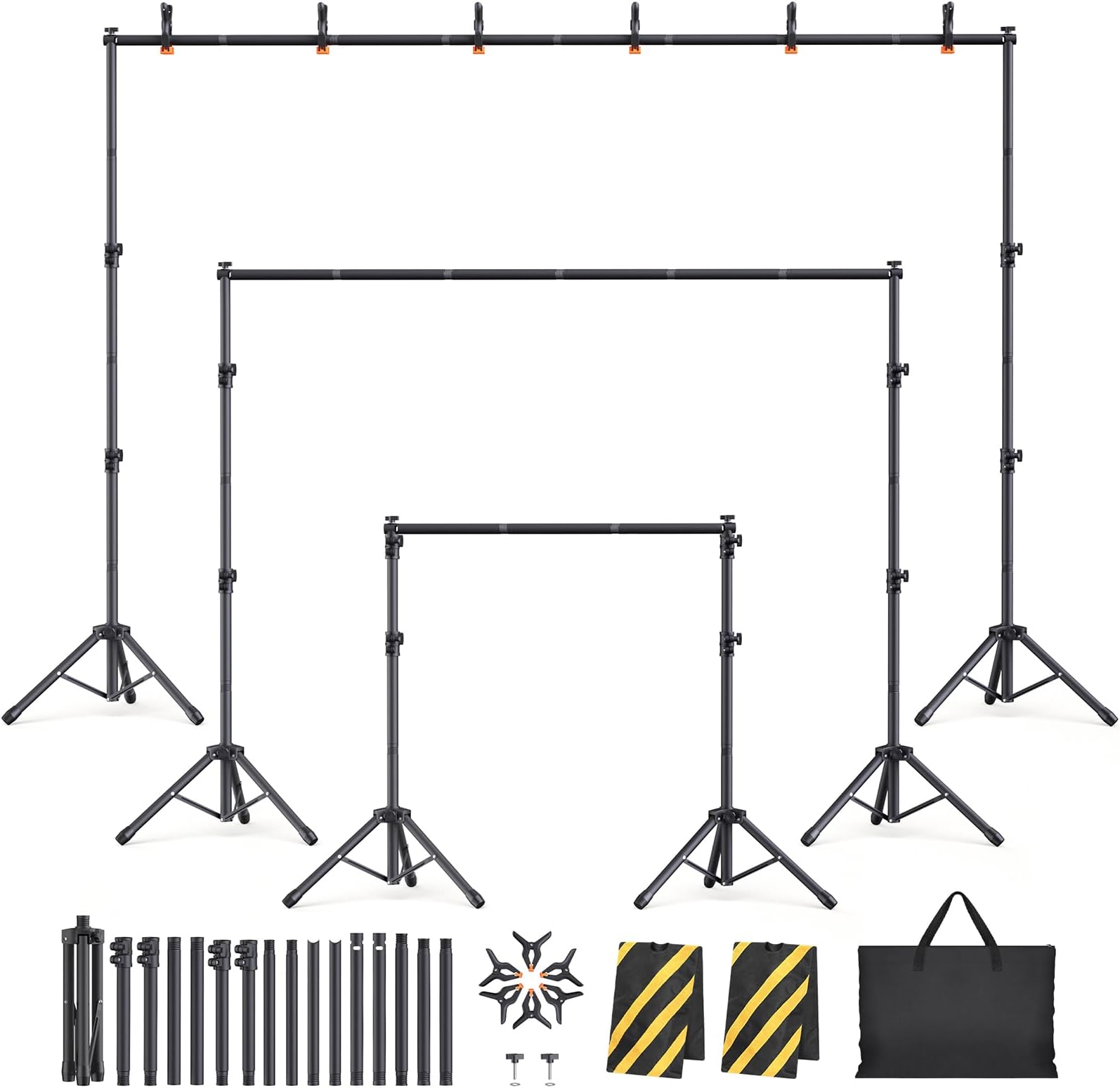 Amazon.com : Eocnrhe Backdrop Stand Kit - 6 Widths, 10x7.5ft Adjustable ...