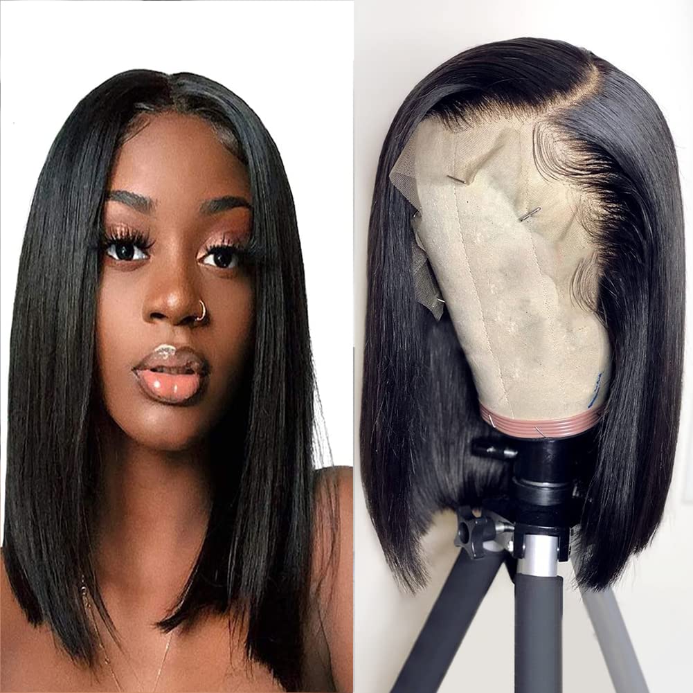 Amazon.com : Ainmeys Hair 13x4 Lace Front wigs Glueless wigs human hair ...