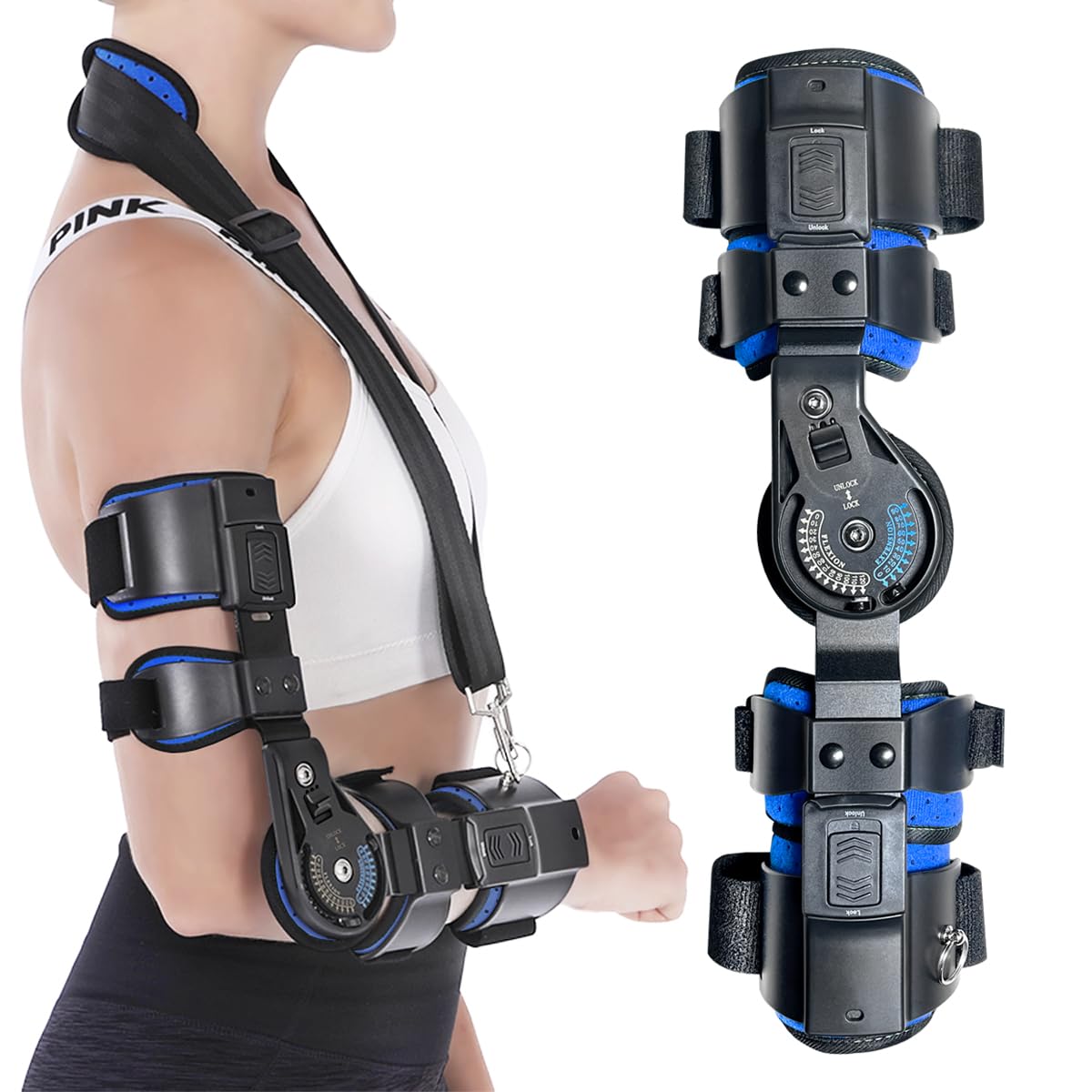 Buy SPOVE Hinged Elbow Brace, ROM Adjustable Splint Stabilizer Arm ...
