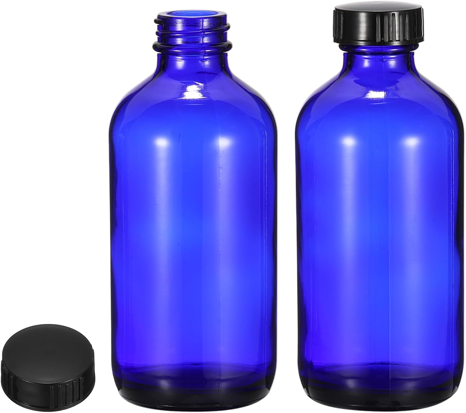 PATIKIL 8oz(240ml) Glass Sample Bottles, 2Pcs Round Bottle Dispensing ...