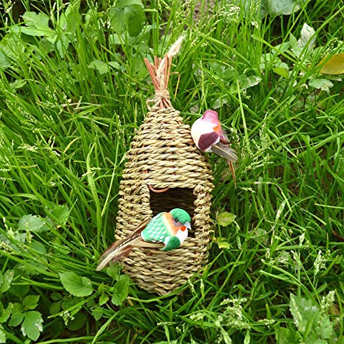 Roosting Pouch Bird Shelter – Woven Reed Hanging Nest Pocket for Birds ...