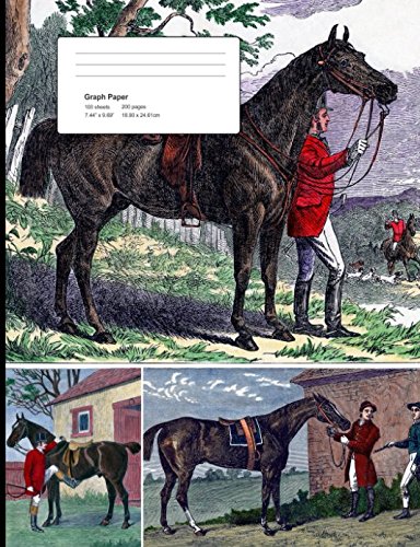 Graph Paper: Horse Themed 5x5 Blank Graph with Vintage Equestrian ...