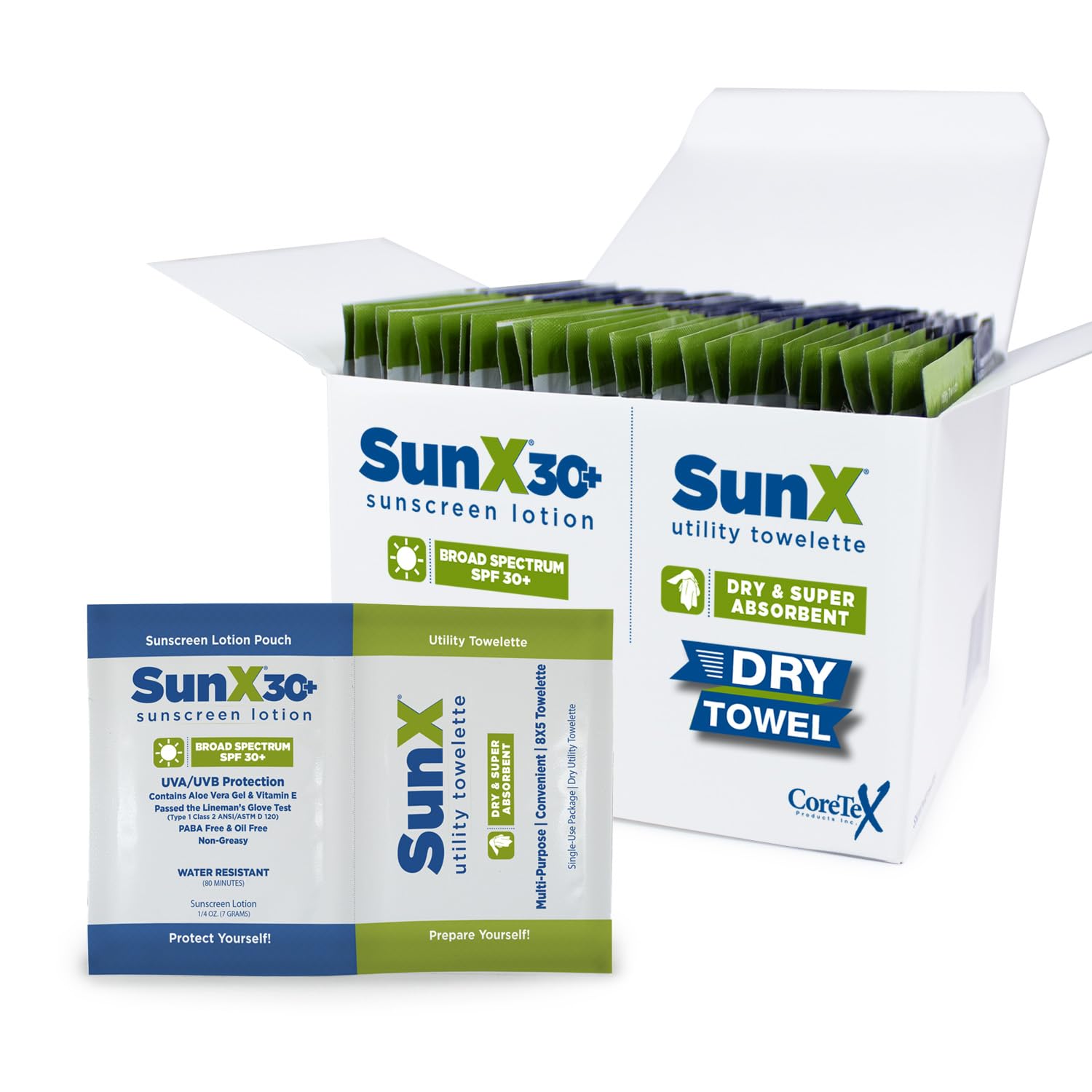 Amazon.com: CoreTex Sun X 30+ Individual Sunscreen Packet & Dry ...