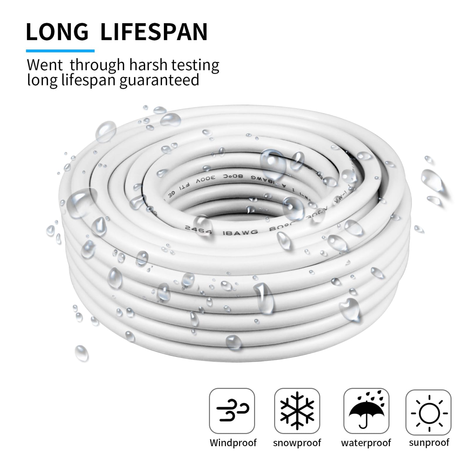 Snapklik.com : 18 Gauge 4 Conductor Electrical Wire, 50FT 18AWG Low ...