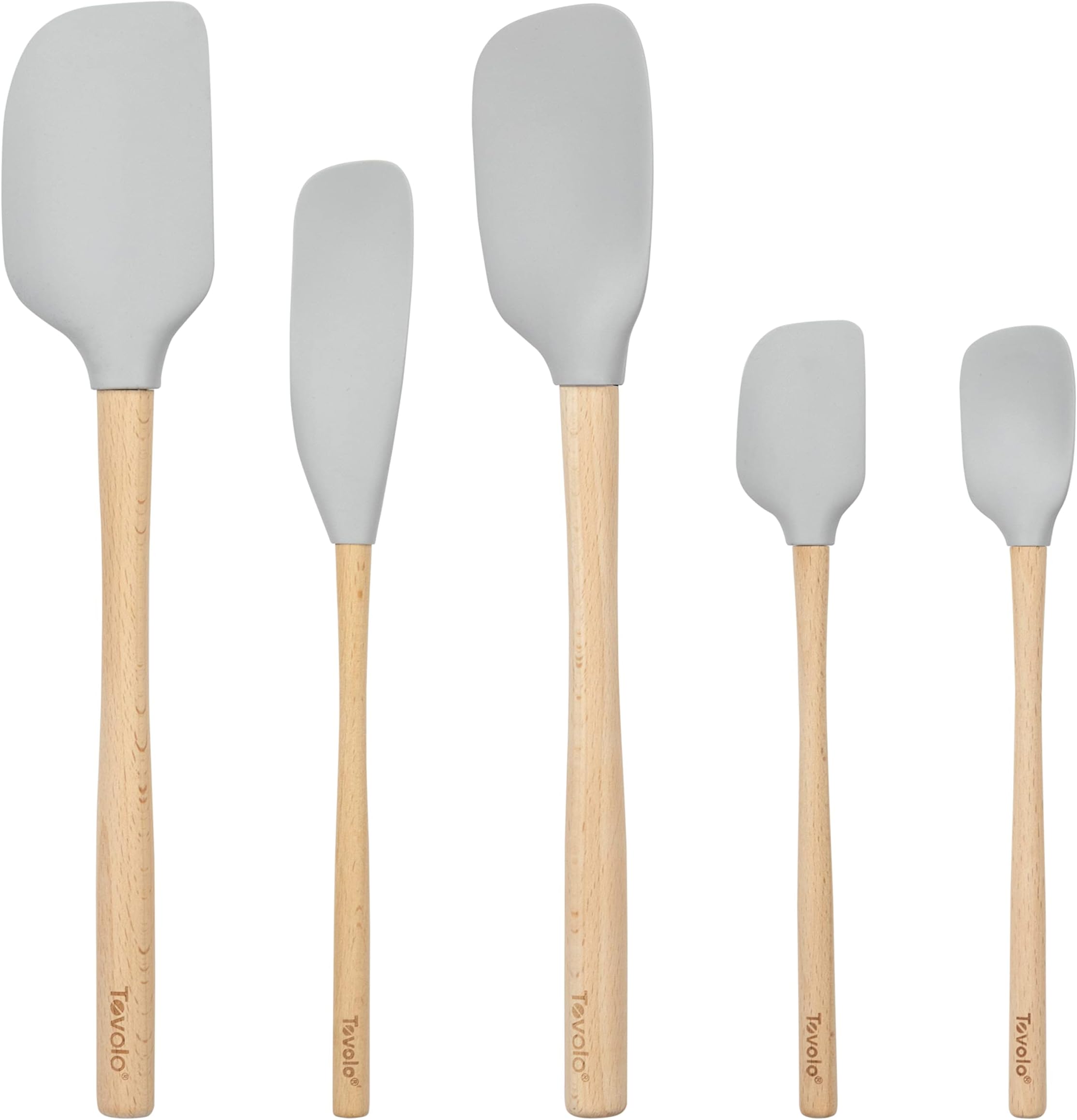 Amazon.com: Flex-Core Spatula Wood Handled High Heat Resistant 5 Piece ...
