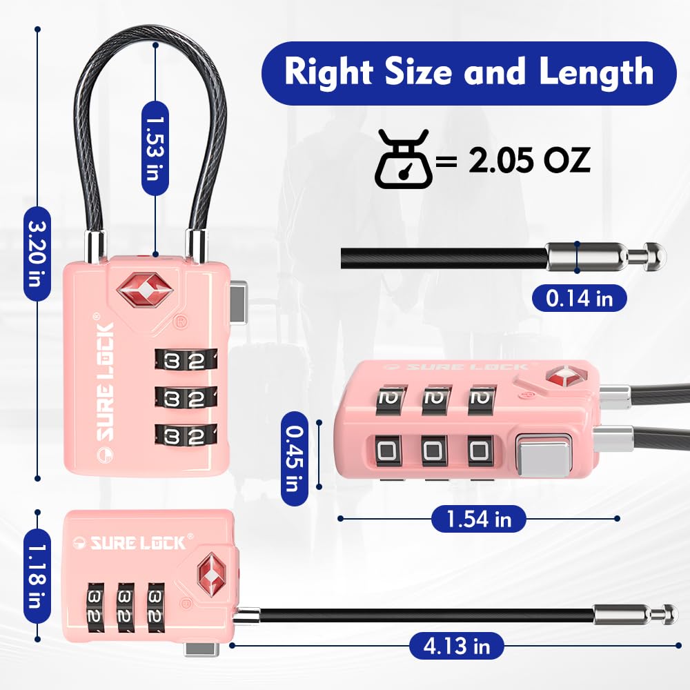 Snapklik.com : SURE LOCK TSA Compatible Travel Luggage Locks ...