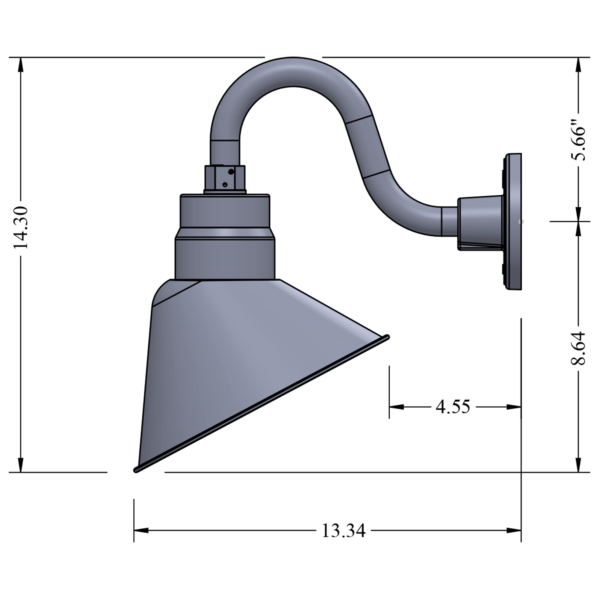 Angled Gooseneck Outdoor Light Fixtures Gooseneck Wall Light Angle