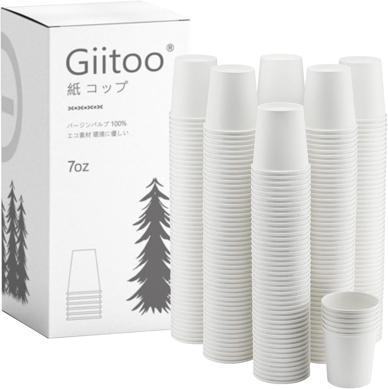 Amazon | PE加工 紙コップ ホワイト 7オンス(205ml) 200個入 エコ素材 環境に優しい 結露に強い (200) | Giitoo | 使い捨てドリンクカップ 通販