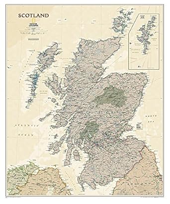 National Geographic Scotland Wall Map - Executive - Laminated (30 x 36 ...