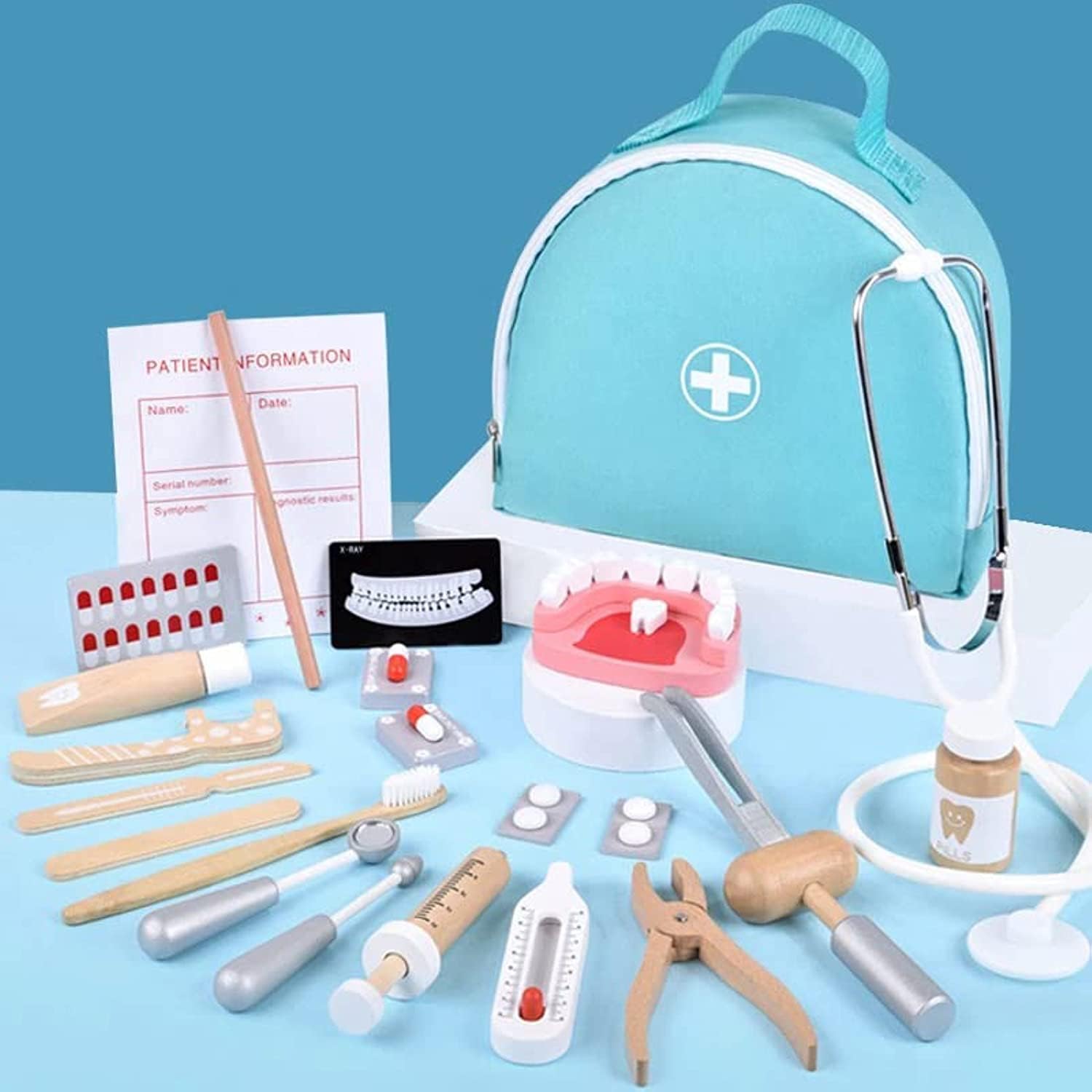 Baybee Wooden Dental Doctor Set for Kids, Portable Pretend Play Little ...