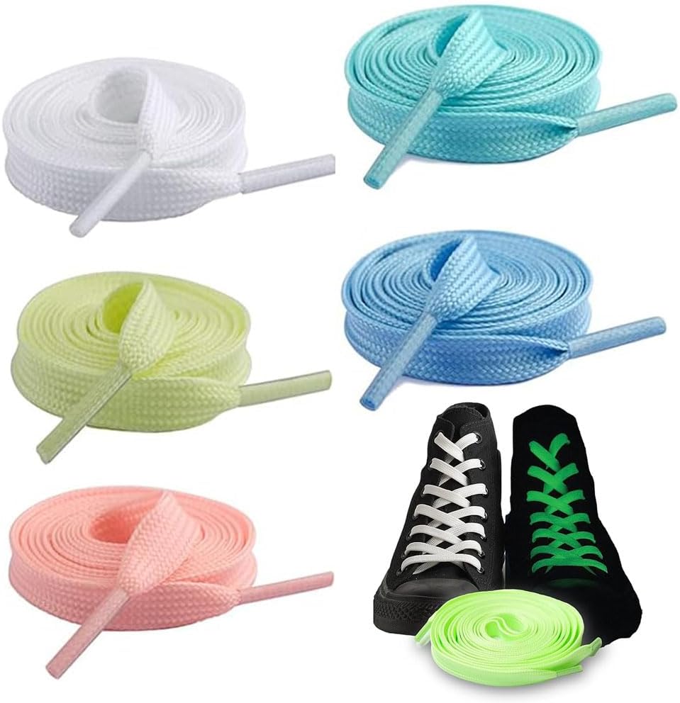 6 Pairs Glow in the dark Shoelaces Rope Laces Shoelaces for Outdoor Sport Footwear Shoelace ...