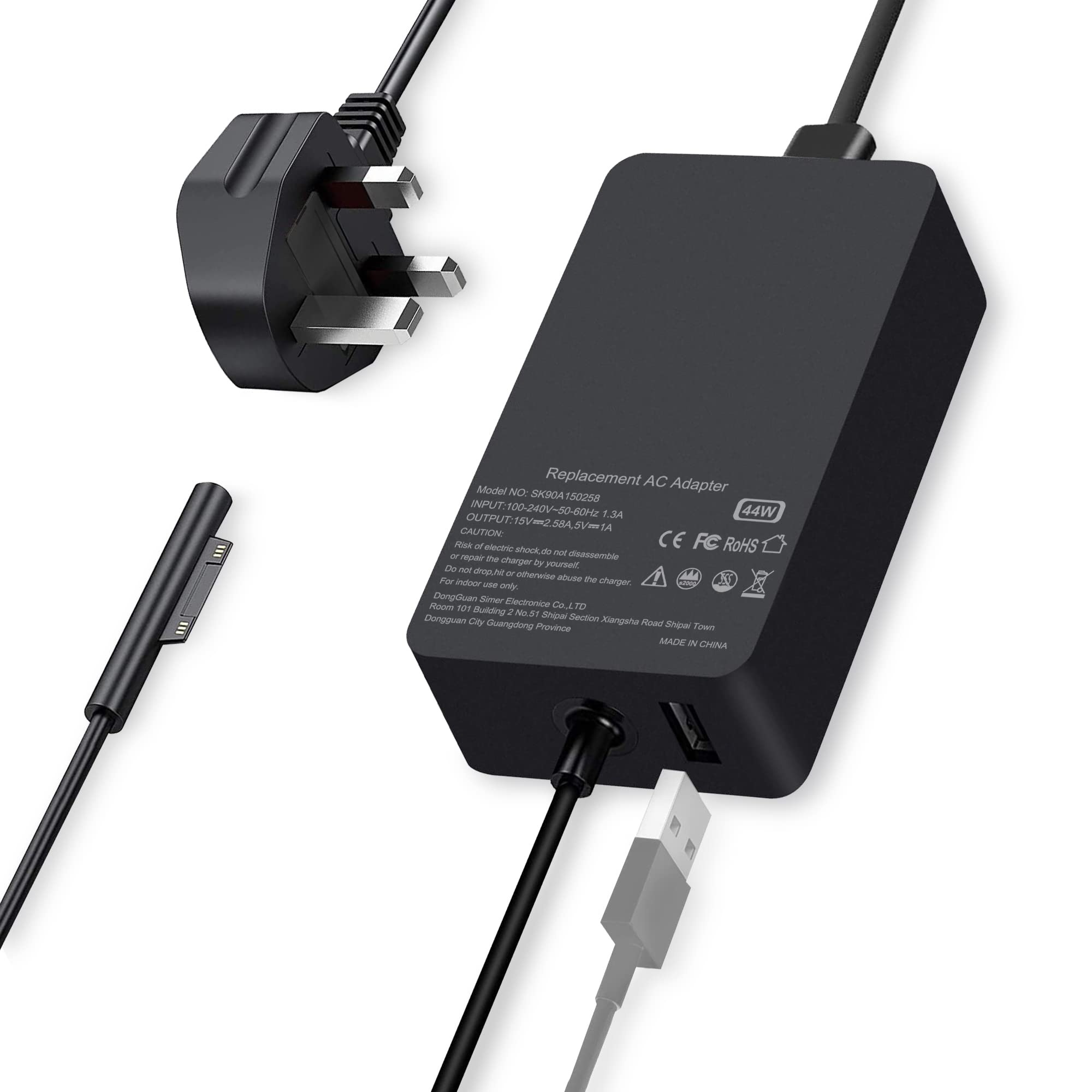 65W Surface Pro Charger, Microsoft Laptop Charger Power Adapter for ...