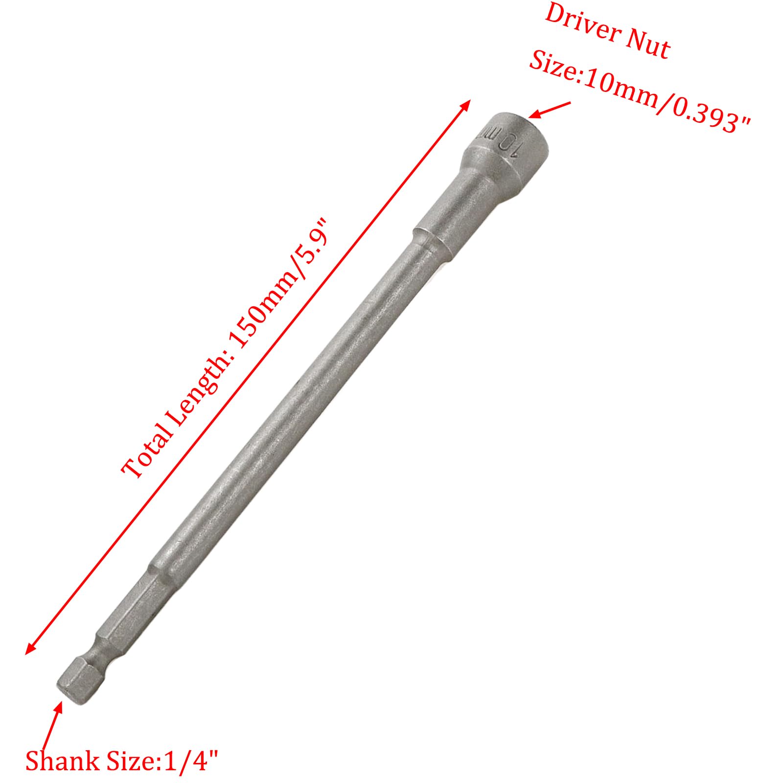 Snapklik.com : Hex Shank Magnetic Power Nut Driver Bit Set 10mm Hex ...