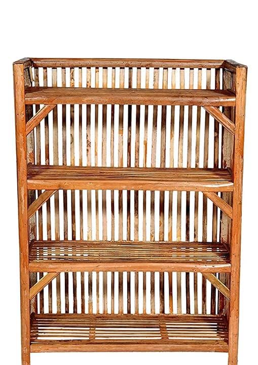 CANE RACK Wooden Bamboo Cane Shoe Rack Slipper Stand Books Rack Planter ...