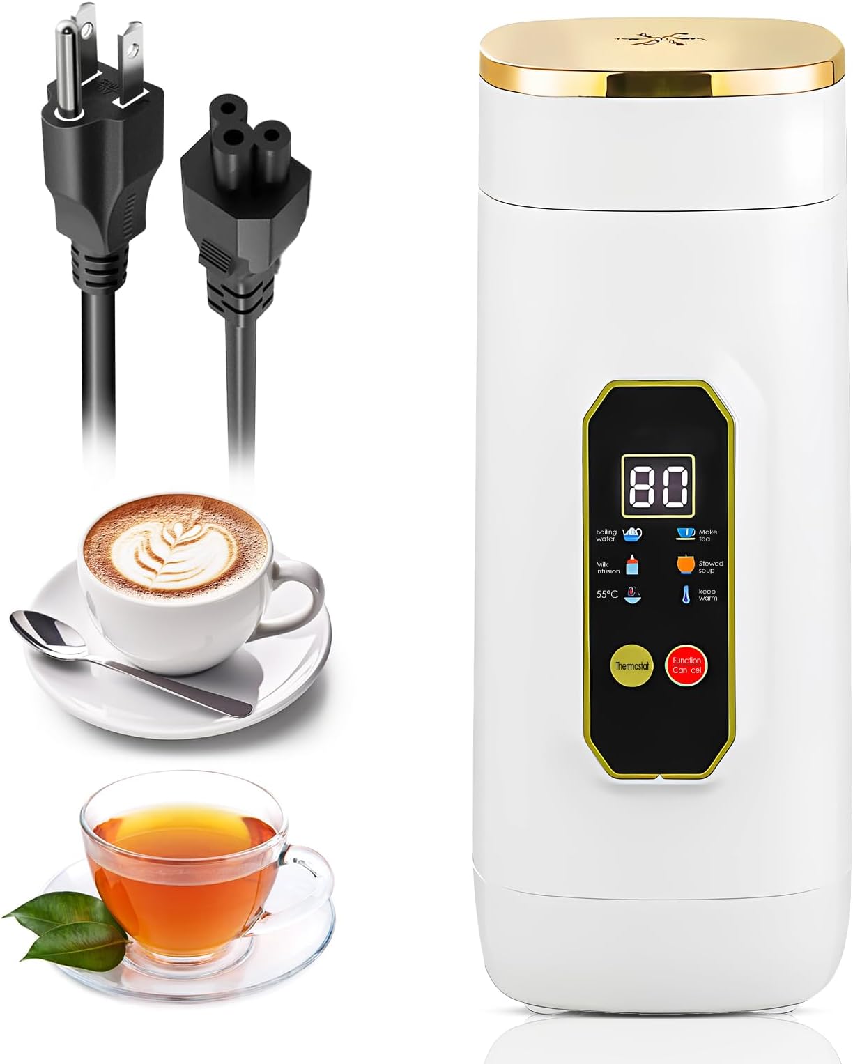 Amazon.com: Travel Electric Kettle Portable Small Mini Tea Coffee ...