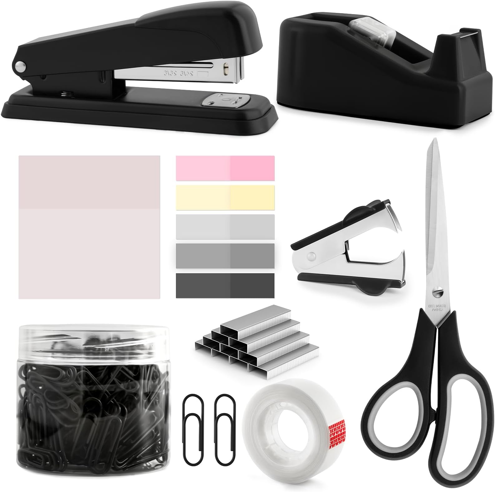 Amazon.com : Boss Lady Stapler and Tape Dispenser Set - Black Office ...