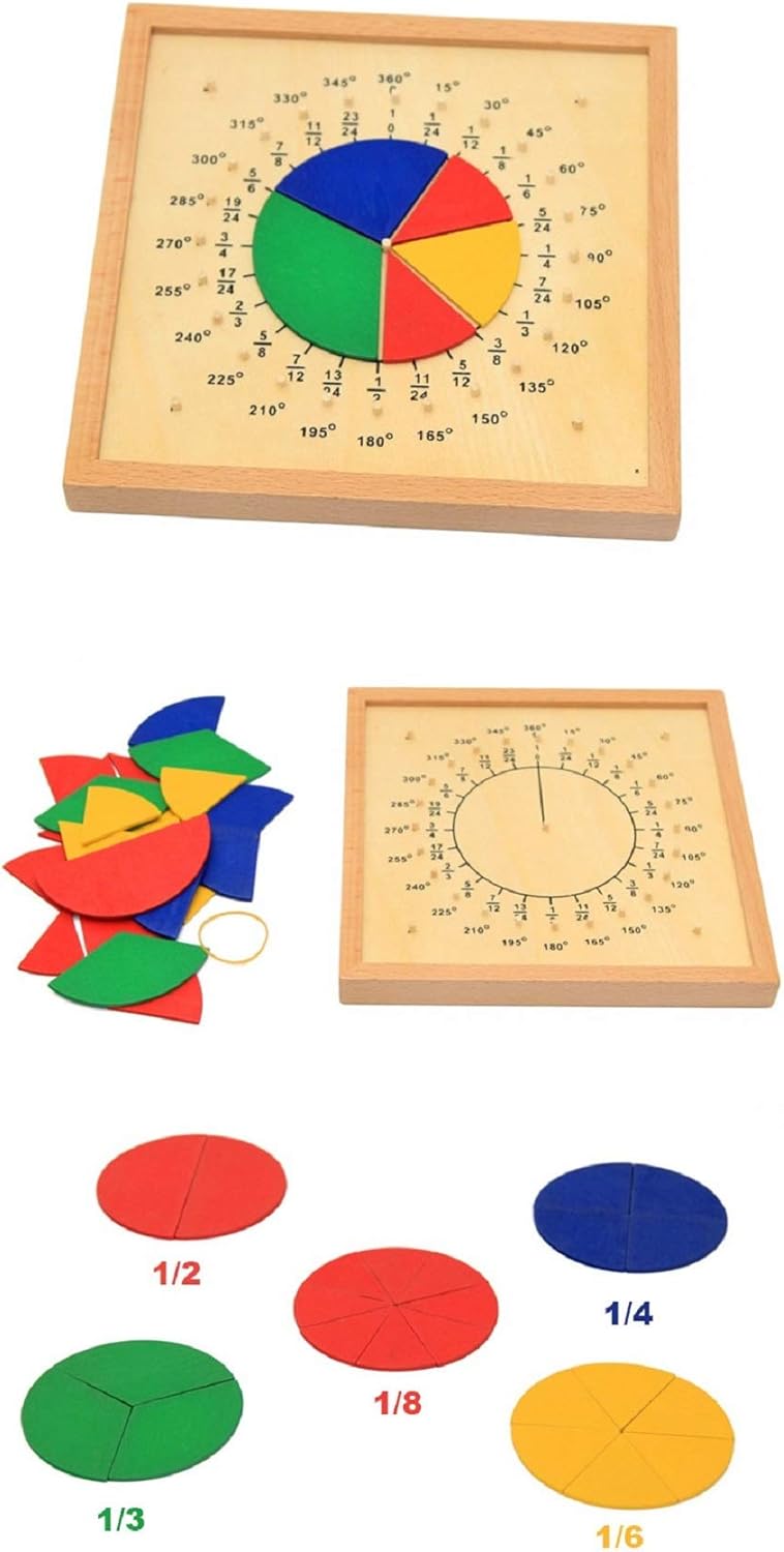 Amazon.com: Gudong Baby Early Education Circular Fraction Division Math ...