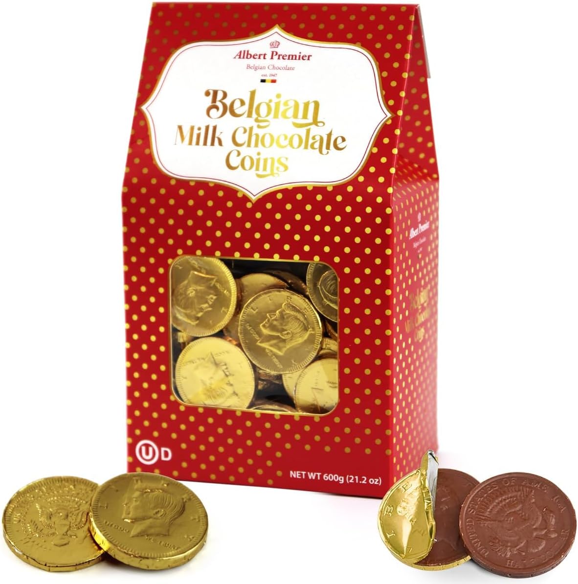 Amazon.com : Holiday Gold Half Dollar Chocolate Coins - 600g Bulk Candy ...