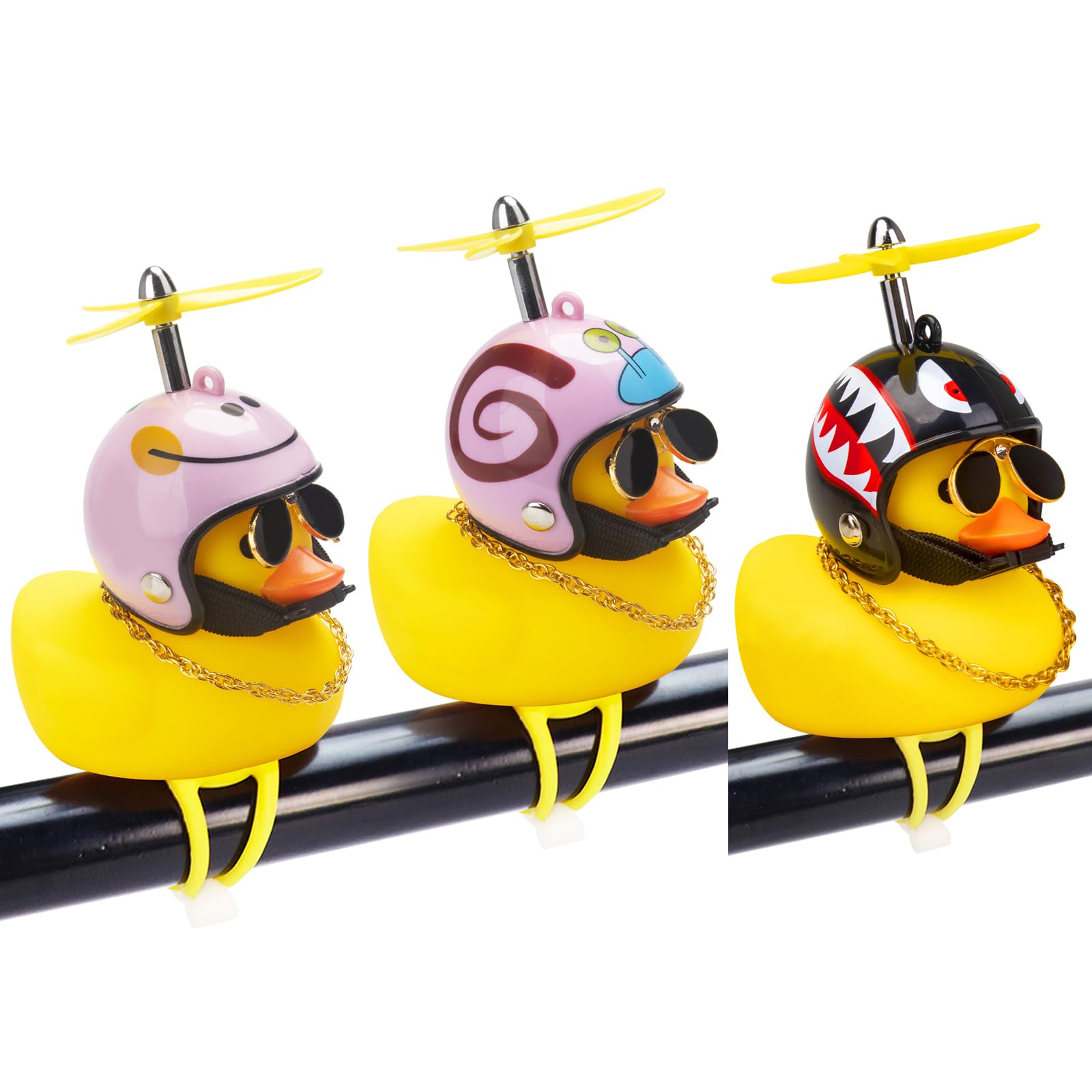 Amazon.com : wonuu Duck Bike Bell with Light and Propeller Helmet Cute ...