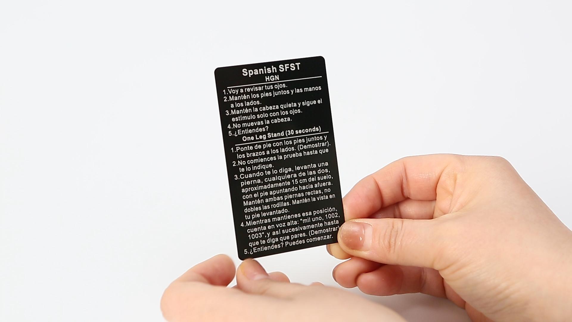 SFST Card Sheriff Gear Durable Metal - NHTSA Standard Field Sobriety ...
