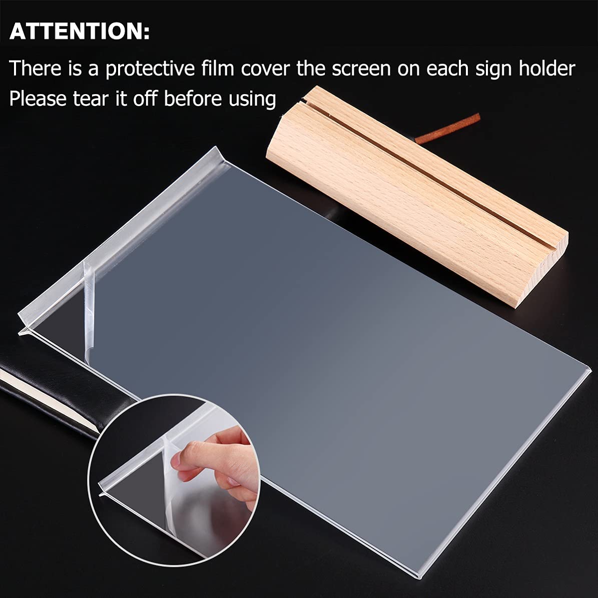 Acrylic Sign Holder A4 * 6 Pack (Wood Base), A4 Double-Side Ads Sign ...