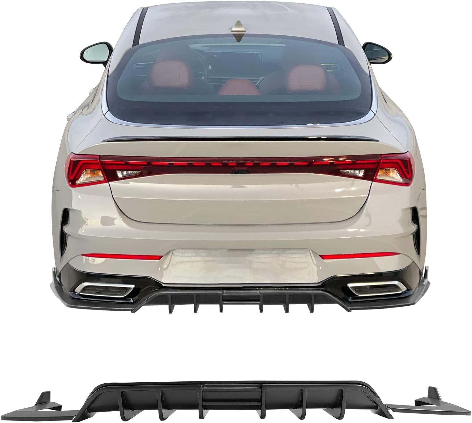 Amazon.com: IKON MOTORSPORTS, Rear Bumper Lip Compatible with 2021-2024 ...