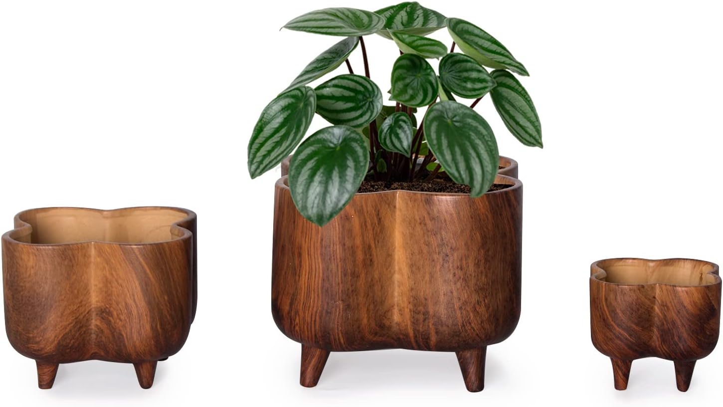 Amazon.com: Gaplarate Ceramic Flower Pots Set, Set of 3 Plant Pot with ...