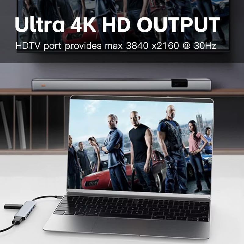 7-in-1 Type-C Docking Station | Multiport USB-C Hub with 4K HDMI, USB 3 ...