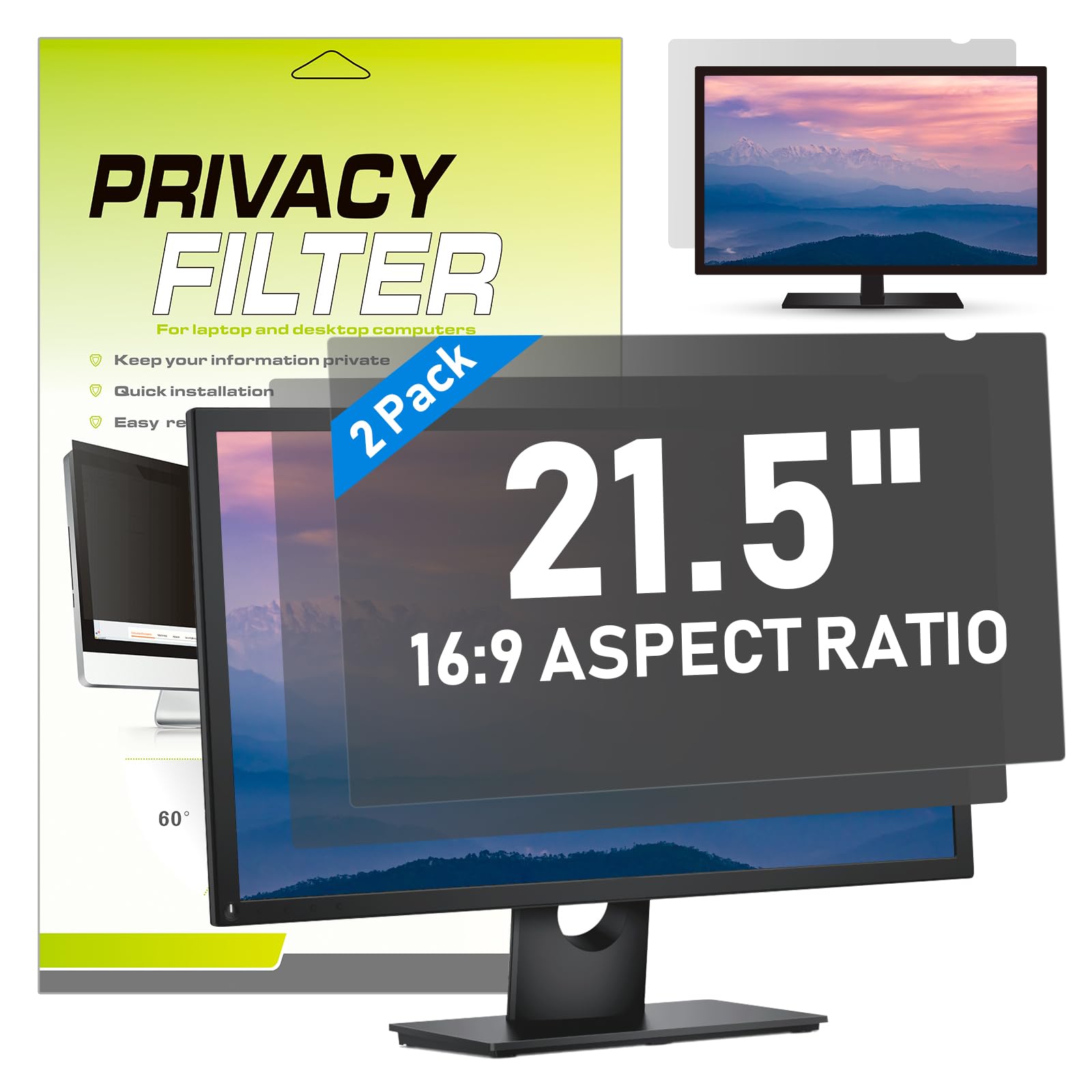 LAMA [2 PACK] 21.5 Inch Computer Privacy Screen Filter, Universal ...