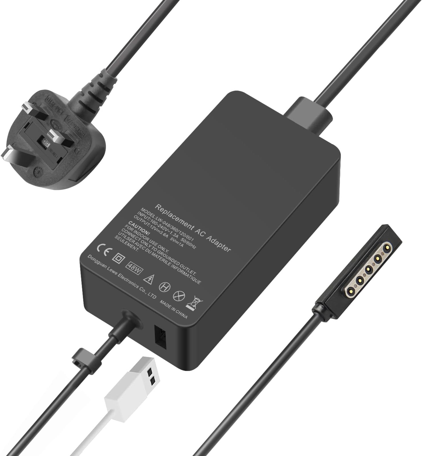 LabTEC Surface Pro Charging Cable & Charger for Microsoft Surface Pro 1 ...