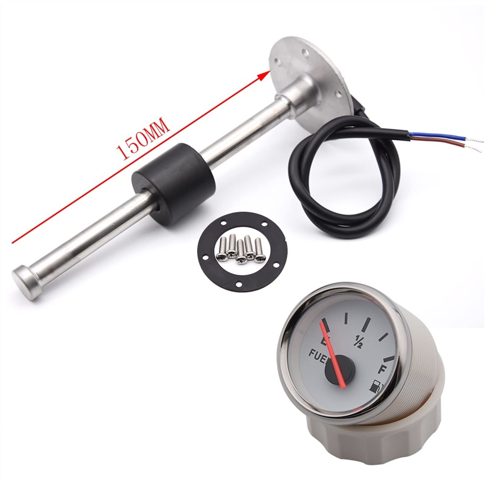 Buy Tank Level Gauge Kit, 52MM Gauge Fuel Level Gauge 0-190Ohm Oil Tank ...