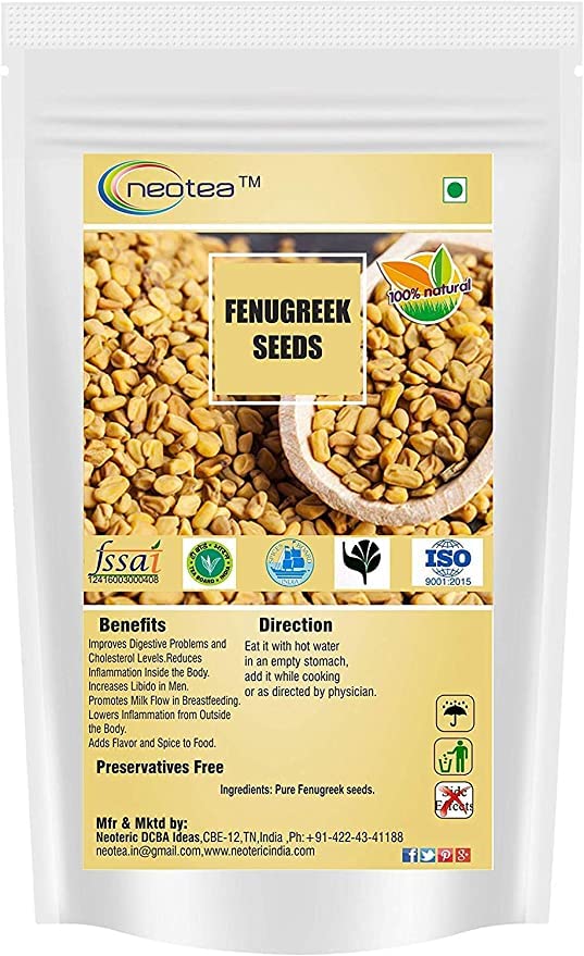 Neotea Organic Fenugreek Methi Seeds | Whole Dana Menthi Ginja ...