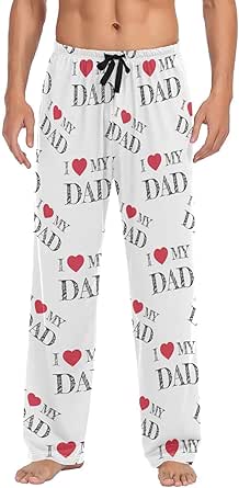 Amazon.com: Fisyme I Love My Dad Mens Pajama Pants Men's Pajama Bottoms ...