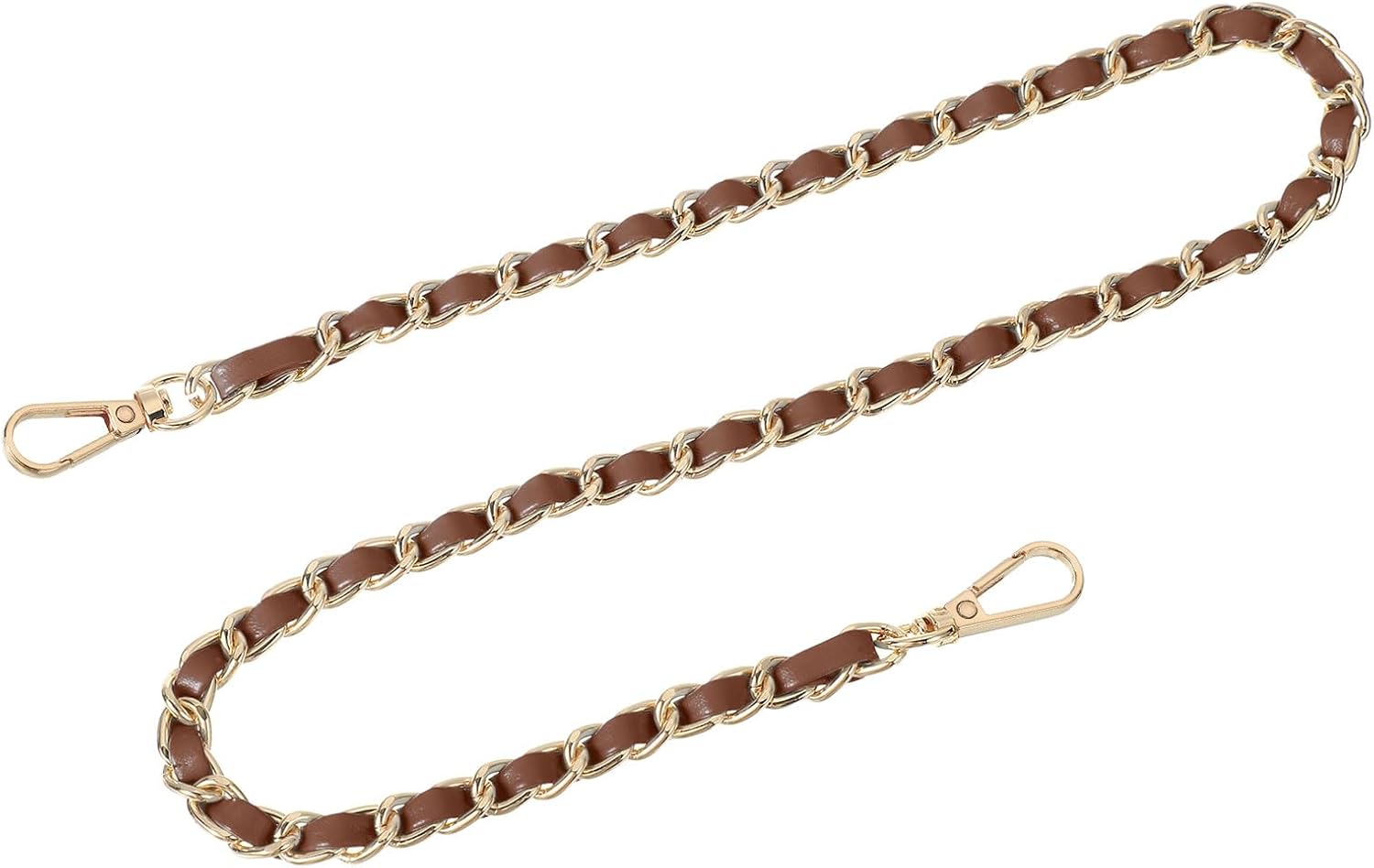 Amazon.com: uxcell Purse Chain Strap, 24" Leather Iron Flat Chain Strap ...