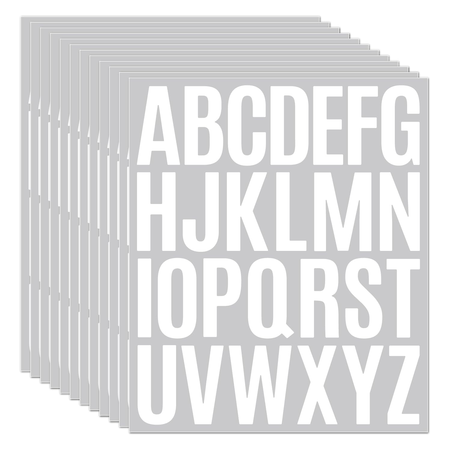 Amazon.com: 10 Sheet Letter Stickers - 2 Inch White Vinyl Self Adhesive ...