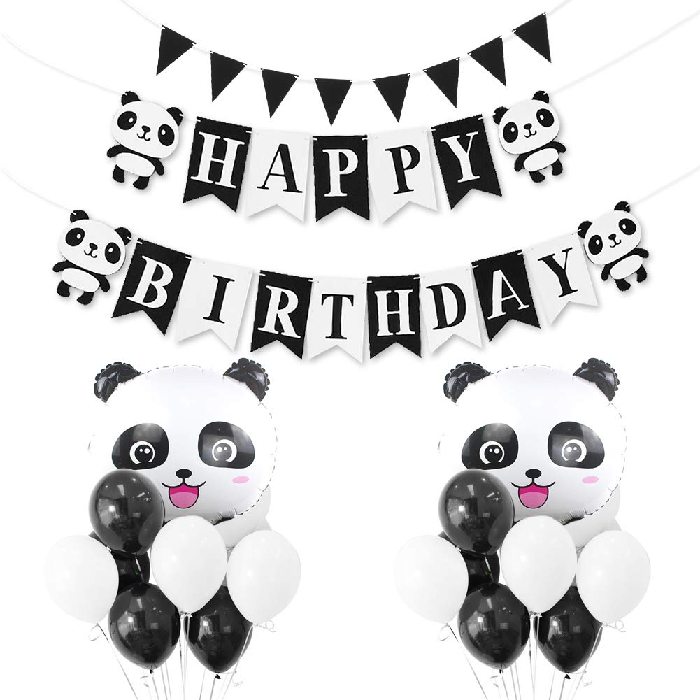 Amazon.com: Birthday Party Decorations Supplies,Panda Themes HAPPY ...