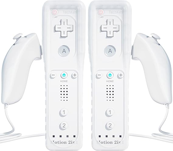 2 Sets Remote Controller for Wii, TechKen Replacement Remote Built-in ...