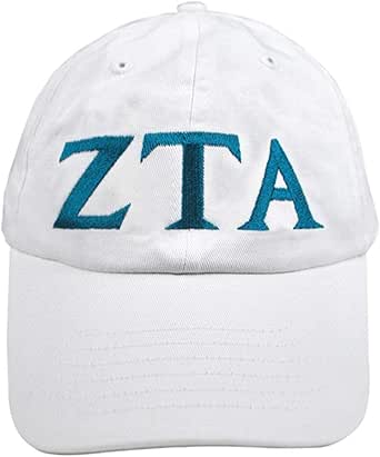 Zeta Tau Alpha ZTA Greek Letter Hat White at Amazon Women’s Clothing ...