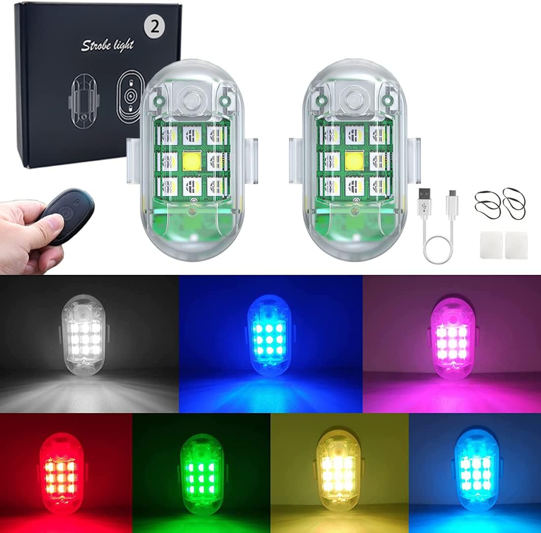 High Brightness Wireless LED Strobe Light,7 Colors USB Rechargeable ...