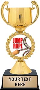 Amazon.com : Personalized Jump Rope Trophy, 7.25" Gold Cup Jump Rope ...