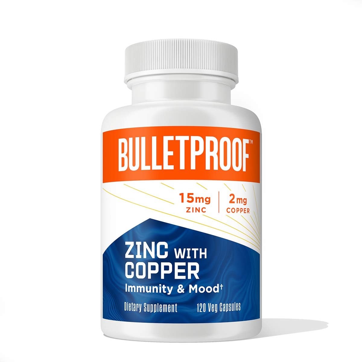 Amazon.com: Bulletproof Zinc with Copper Capsules, 120 Count, Minerals ...