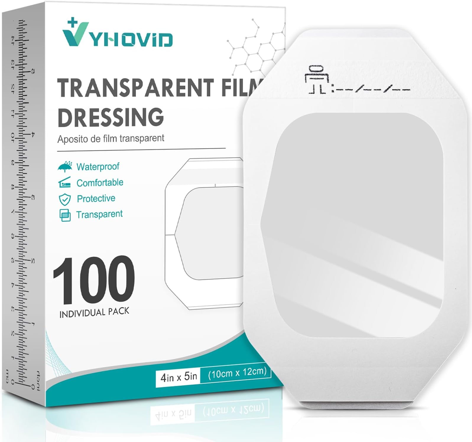 Amazon.com: Transparent Film Dressing 4" x 4.75" Box of 30 - Waterproof ...