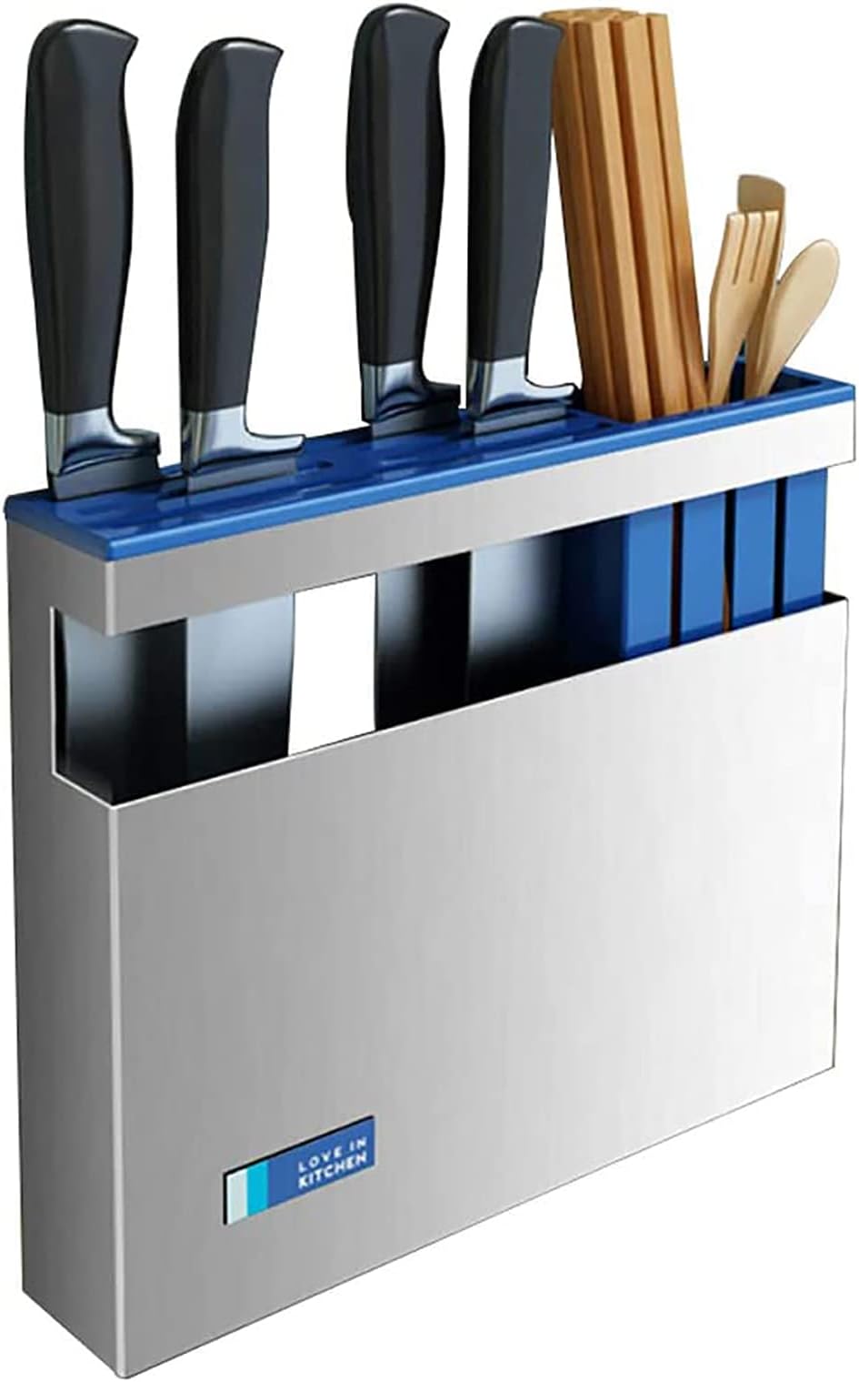 Amazon.com: Wall Mounted Kitchen Knife Storage Block, Stainless Steel ...