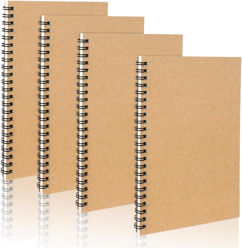 OFFCUP Wirebound Notebook, 4 Pack Spiral Notebook, 120 Pages/ 60 Sheets ...