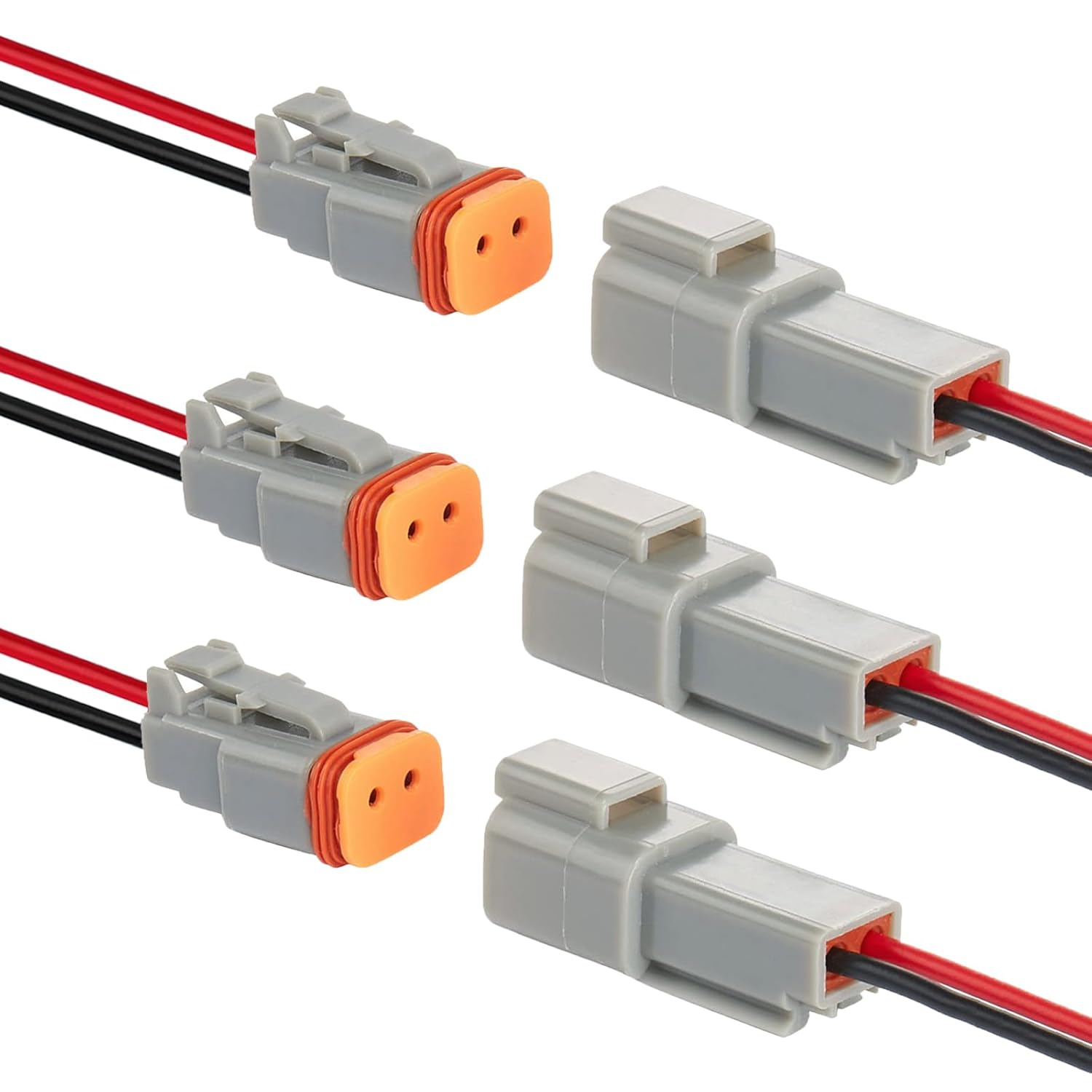 Amazon.com: HYAT 14 AWG 2 Pin DT Connector Waterproof Automotive ...