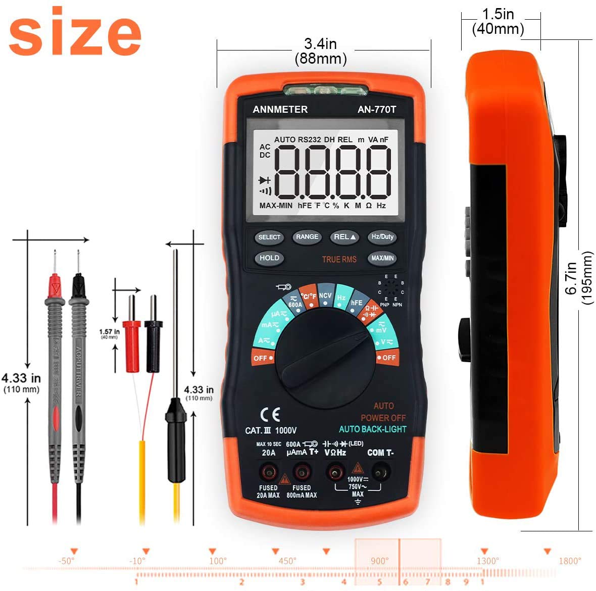 Snapklik.com : AIOMEST AN-770T Digital Multimeter Auto-Ranging 6000 ...