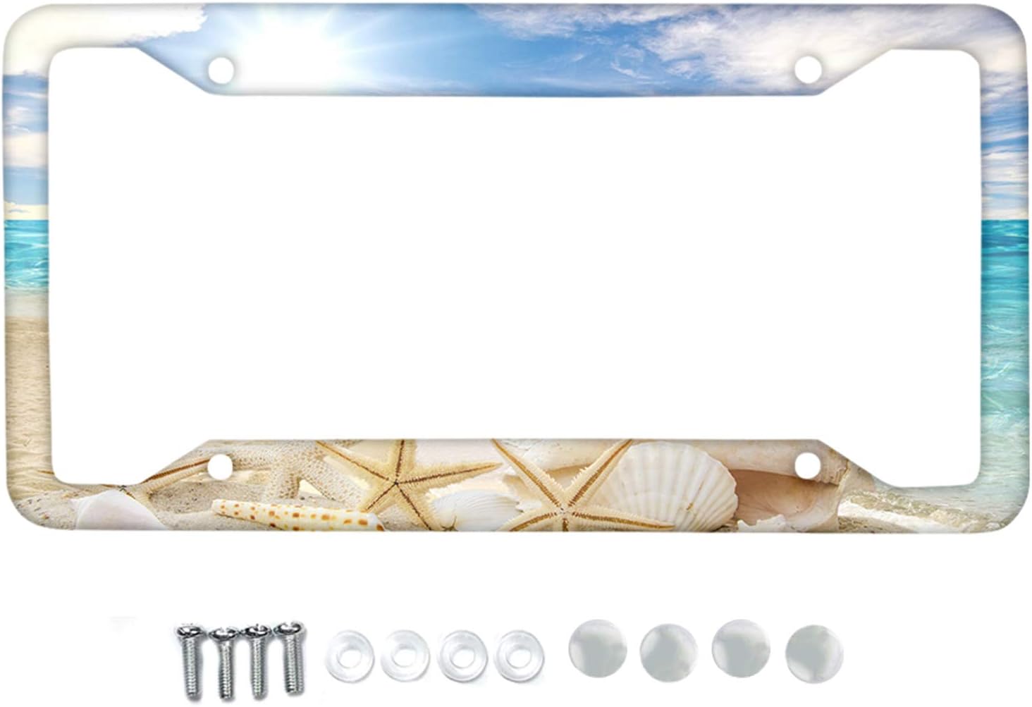 Amazon.com: HOSNYE The Coral Reef License Plate Frame Ocean Animal Fish ...