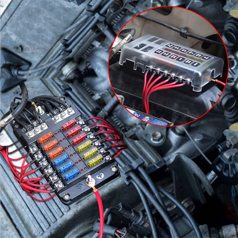 Snapklik.com : Geloo 12 Way Fuse Blocks 12 Volt Automotive, Marine Fuse ...