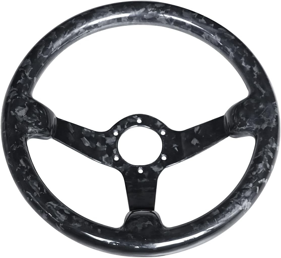 Amazon.com: HIWOWSPORT Forged Carbon Fiber Racing Steering Wheel 14 ...